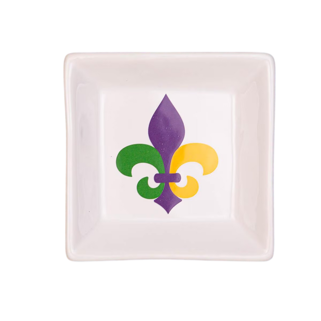4" Mardi gras Fleur de Lis Dish